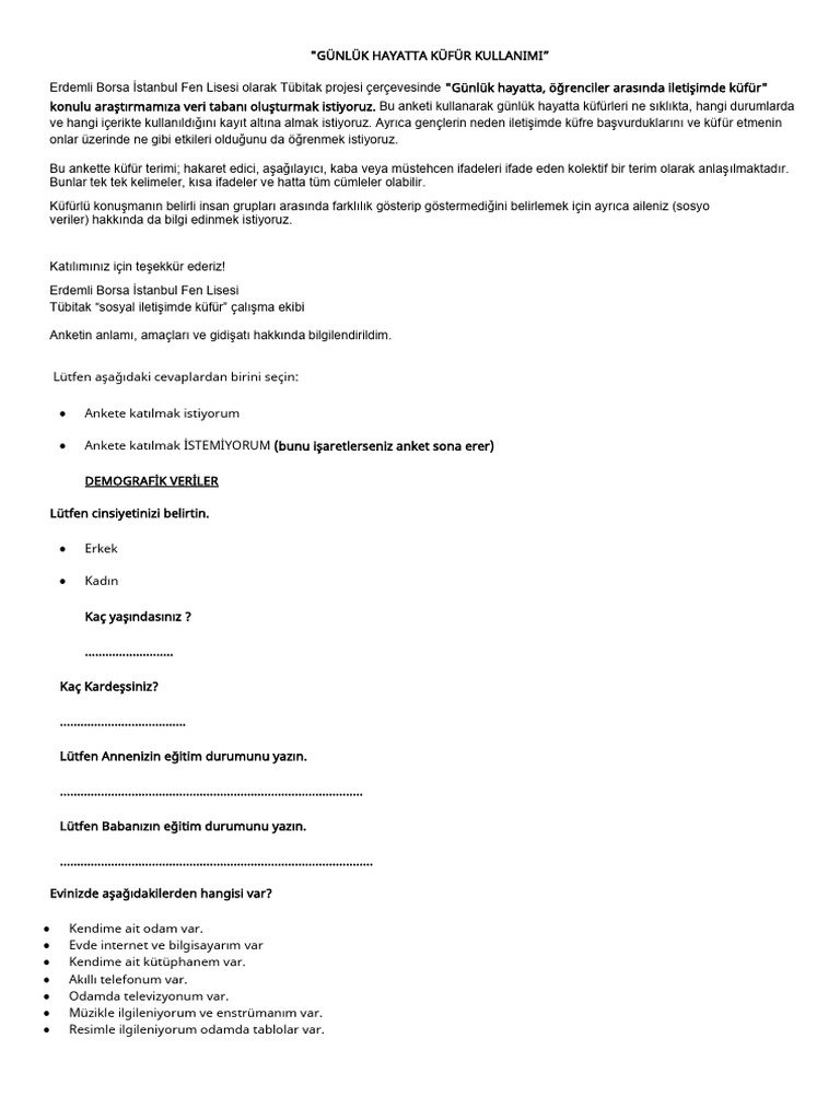 Günlük Hayatta Küfür Kullanimi | PDF