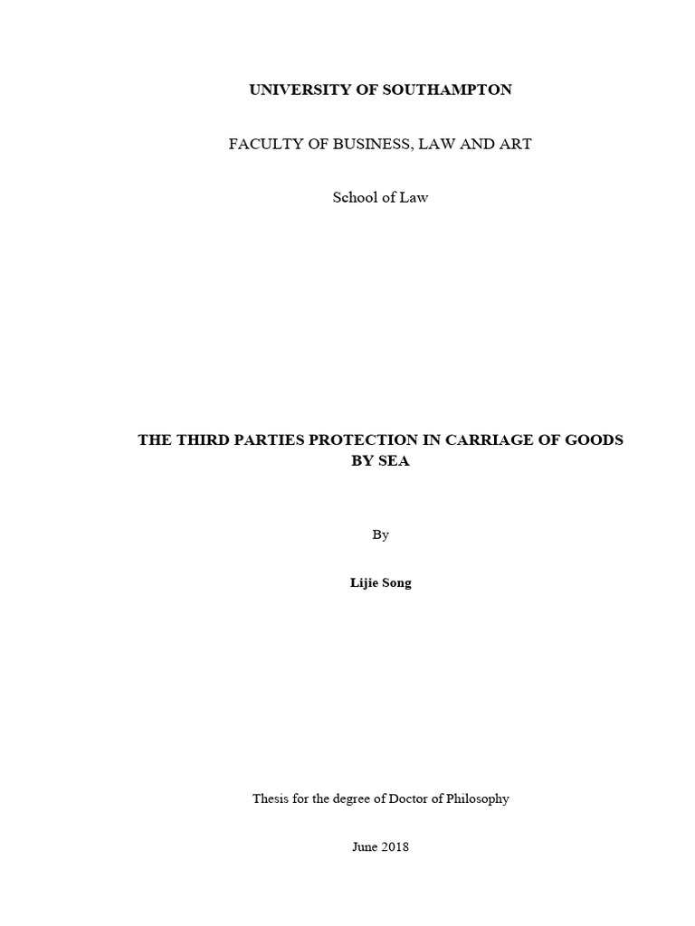 Third Parties in Sea Cargo Law | PDF | Arbitration | Justice