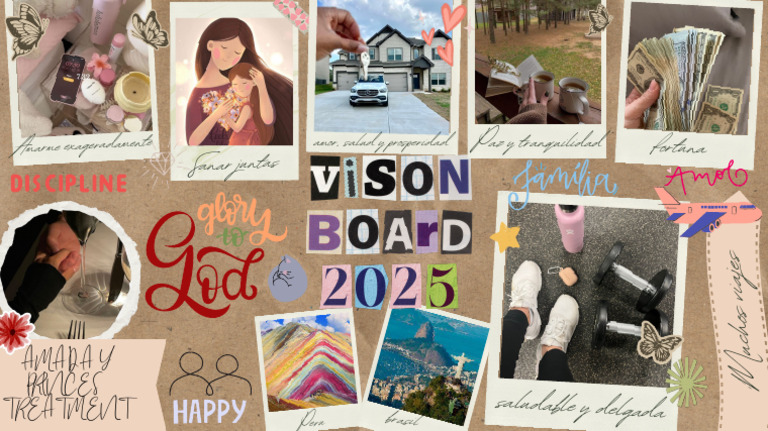 Scrapbooking 2025 Vision Board Desktop Wallpaper | PDF