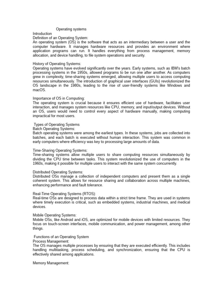 Operating systems | PDF | Operating System | Process (Computing) Operating systems | PDF | Operating System | Process (Computing)