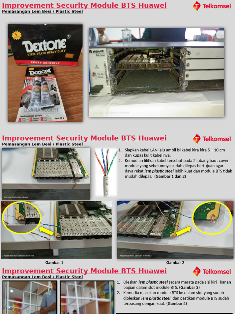 Tutorial Pemasang Plastic Steel Module BTS Huawei | PDF