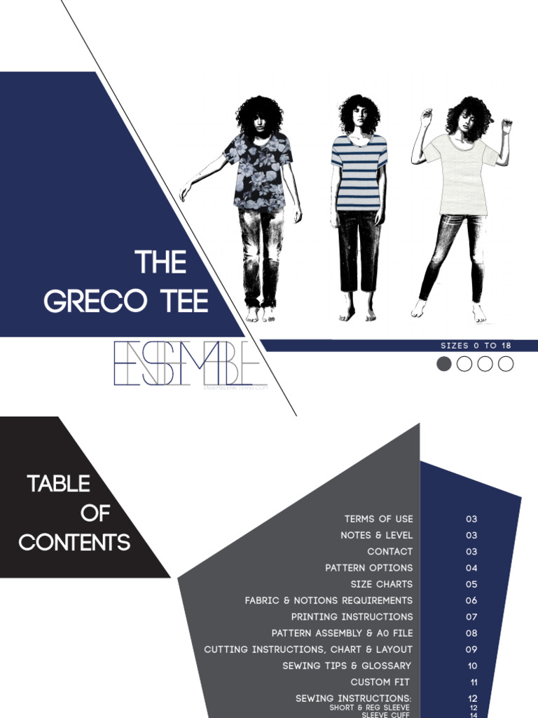 Greco Tee Tutorial Pdf Seam Sewing Sewing