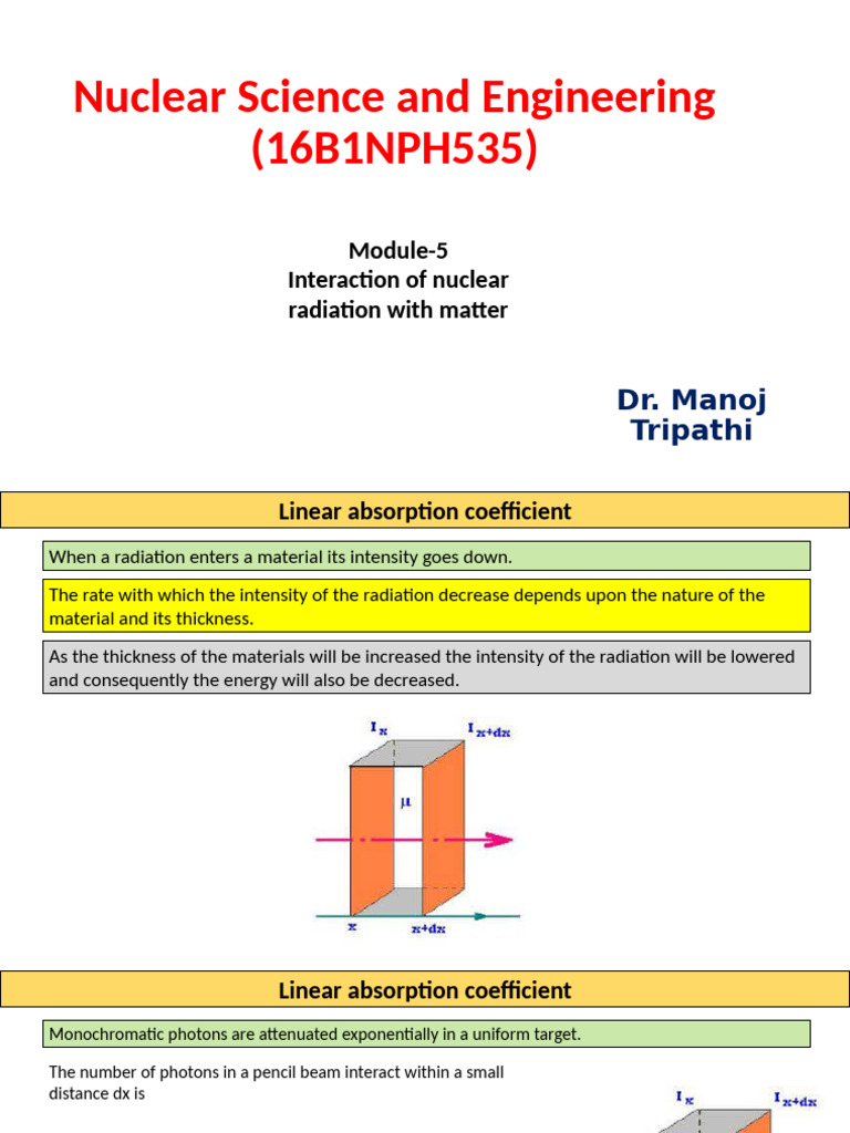 Lecture-30 Linear Absorption Coefficient | PDF | Attenuation ...