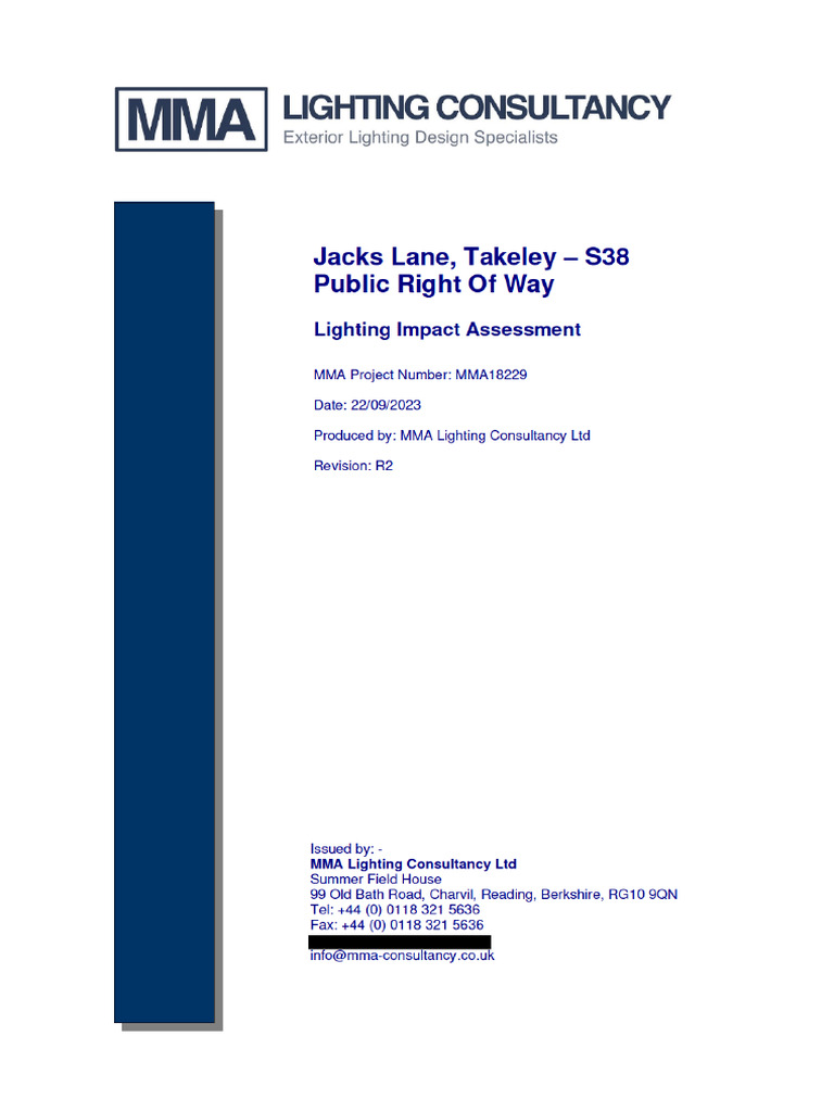 B.22 - Lighting Impact Assessment - 22nd September 2023 Redacted | PDF ...