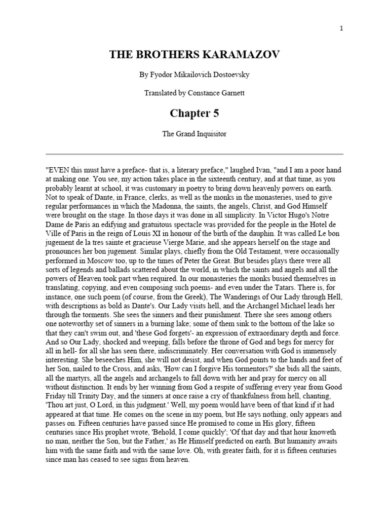 The Grand Inquisitor: A Poetic Encounter | PDF | Thou | The Brothers ...