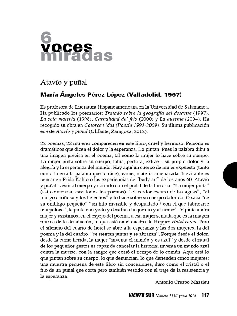 Poemas de resistencia femenina en "Atavío y puñal" | PDF
