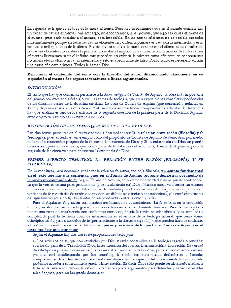Hª FILOSOFÍA - Práctica de comentario de texto. Análisis. Ejemplo de relación filosofía-texto ...