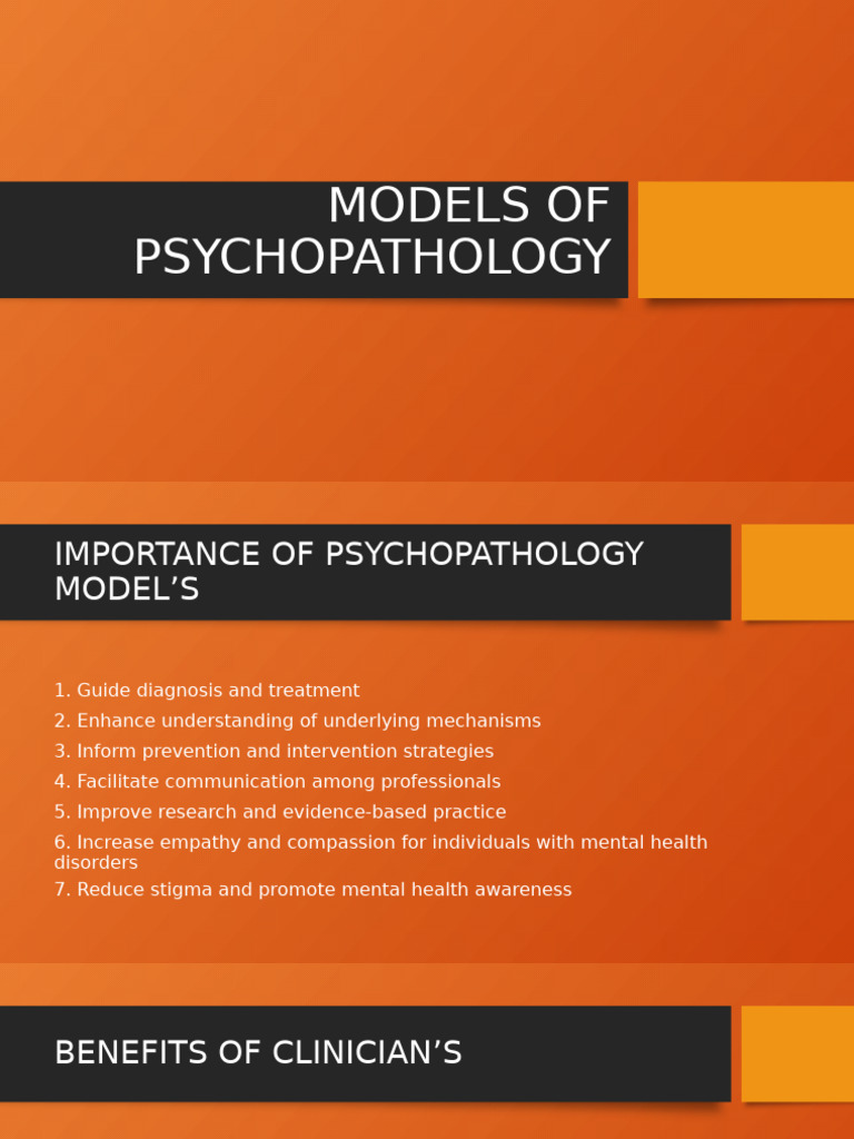 Models of PSYCHOPATHOLOGY | PDF | Mental Disorder | Cognitive ...