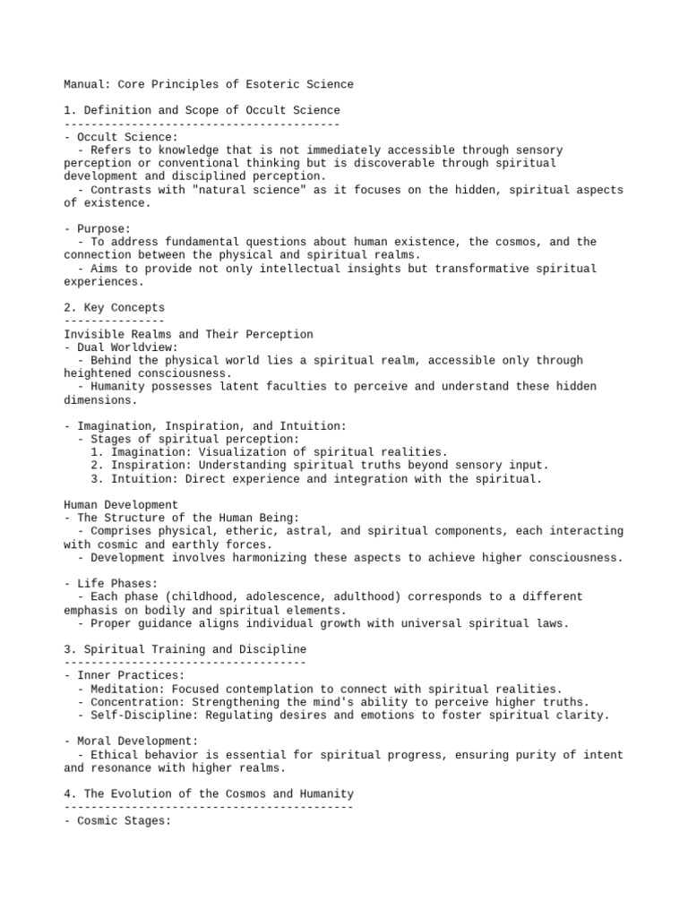 Core Principles of Esoteric Science | PDF | Spirituality | Perception