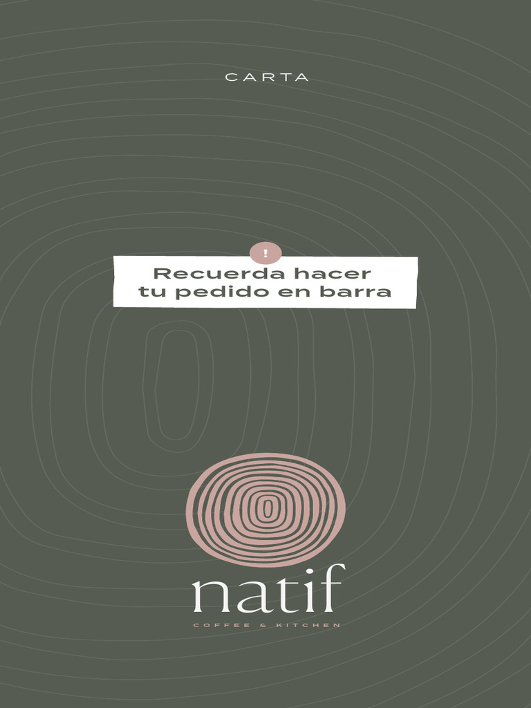 Menú de Café y Cocina Natif | PDF | Alimentos
