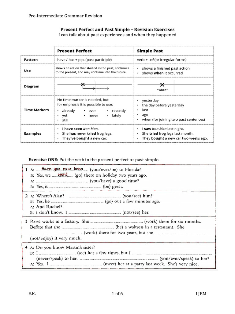 Present Perfect + Present Simple REVISION | PDF