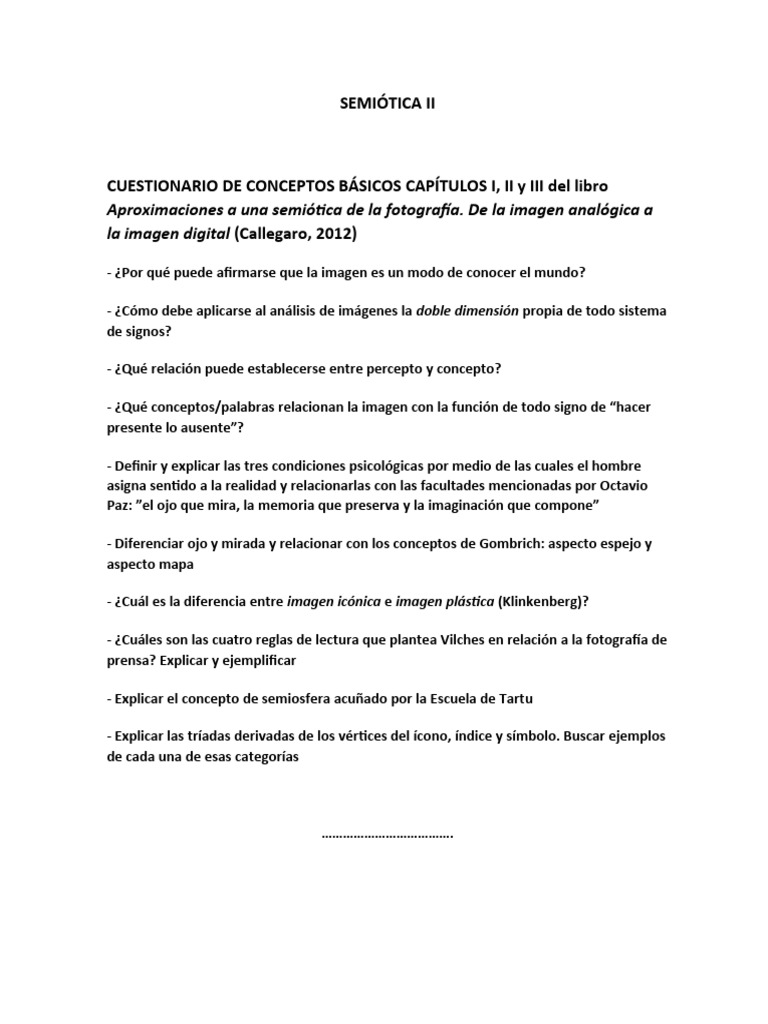 CUESTIONARIO - Preguntas Sobre Los Capítulos 1, 2, 3 Del Libro | PDF