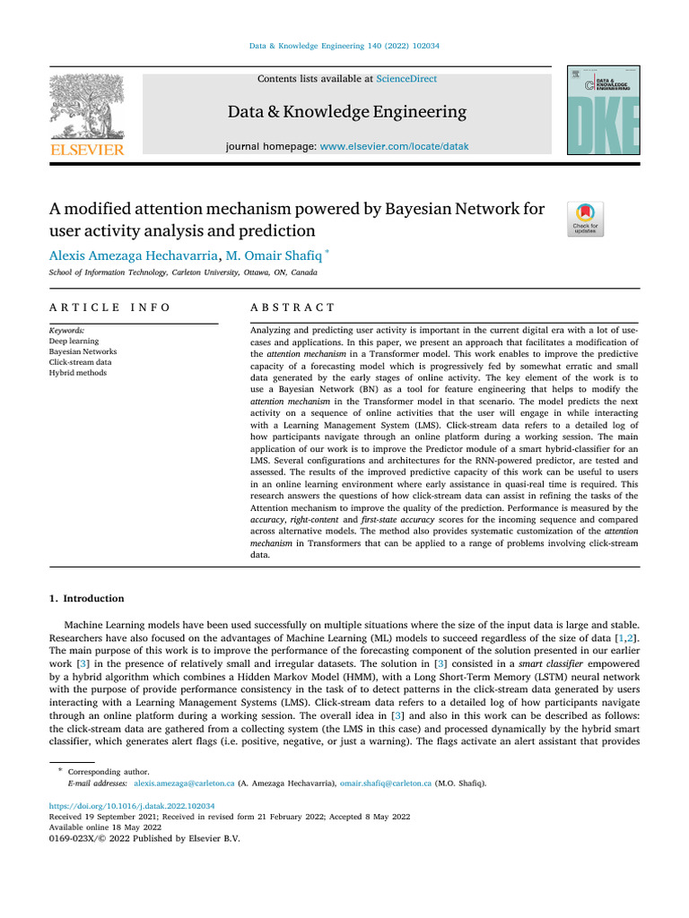 A modified attention mechanism powered by Bayesian Network for user ... A modified attention mechanism powered by Bayesian Network for user ...