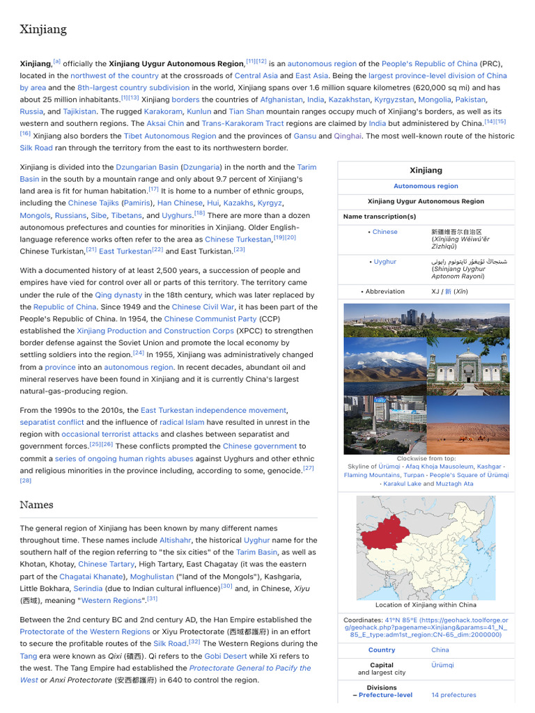Xinjiang | PDF | Central Asia | East Asia