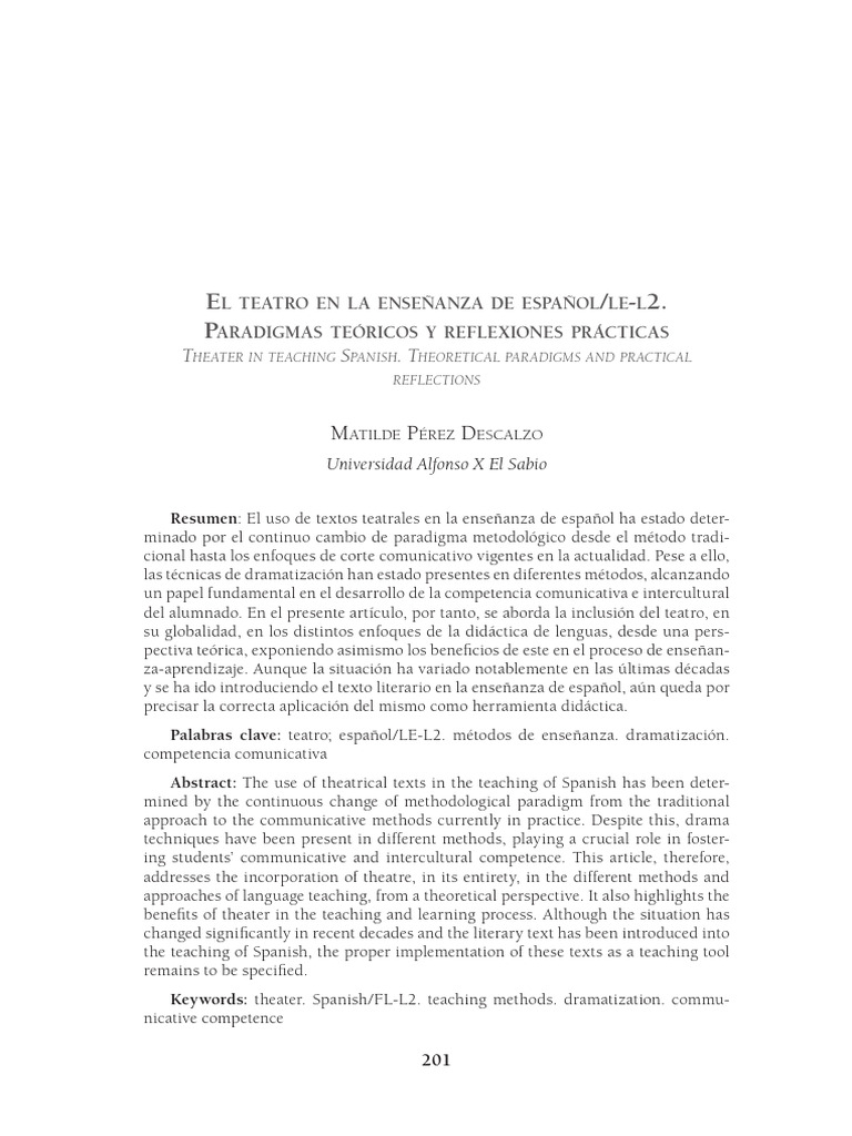 Teatro en la enseñanza del español | PDF | Enseñando | Maestros