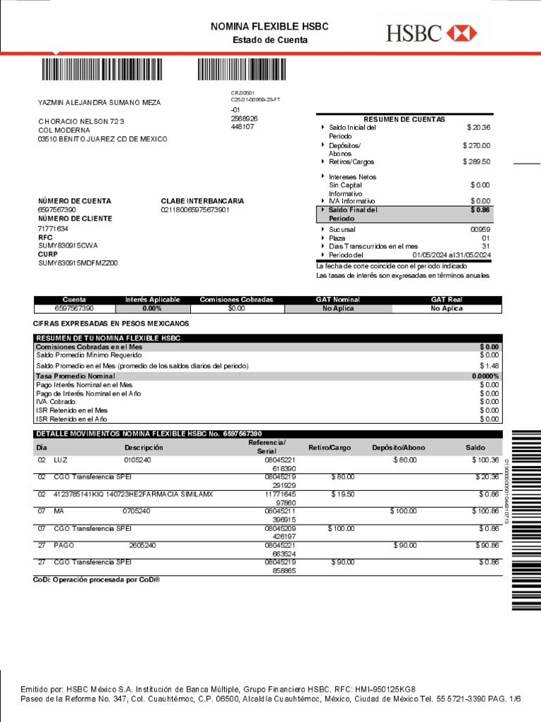 Estad Cuent HSBC | PDF