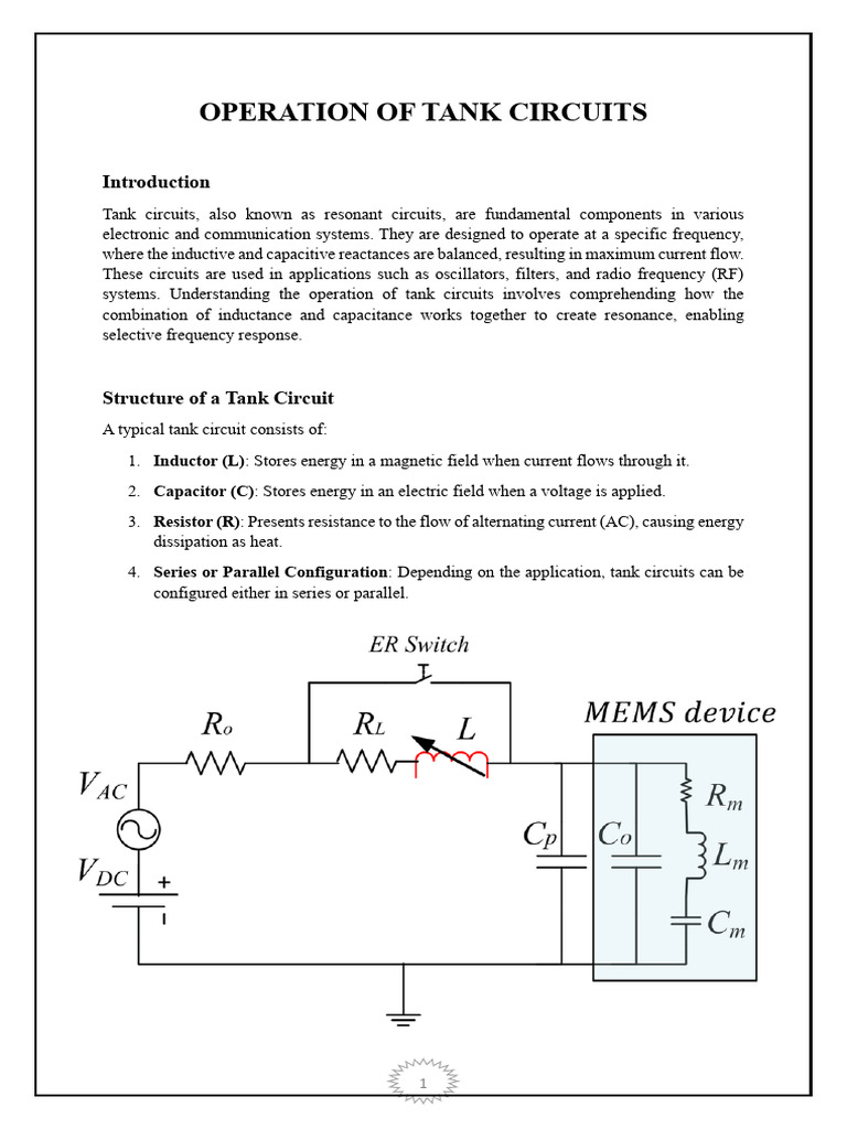 Tank Circuits for Electronics Experts | PDF | Capacitor | Electrical ...