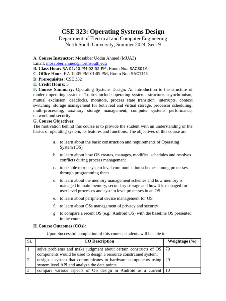 CSE323_9 | PDF | Operating System | Process (Computing)