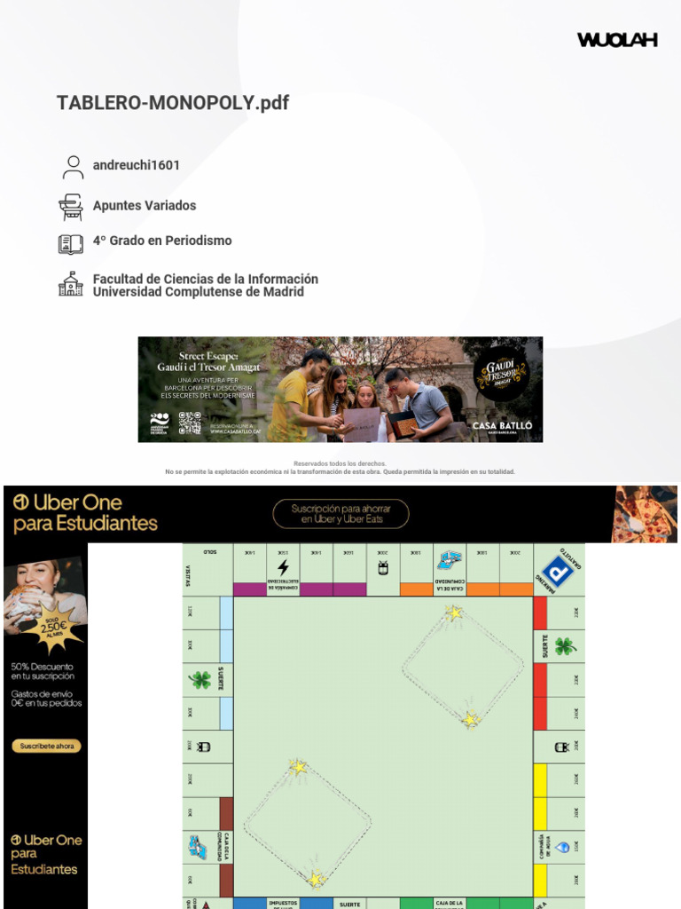 Wuolah Free TABLERO MONOPOLY | PDF