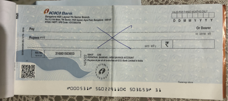 ICICI Bank Cancelled Cheque - Patil-Koppal Compressed | PDF
