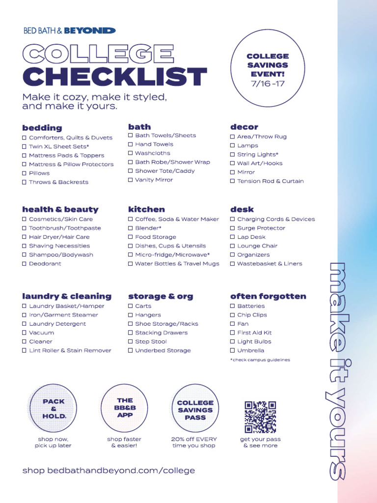 College Checklist 2022 US | PDF