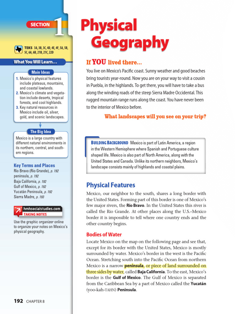 Chapter 8 Section 1 Reading | PDF | Mexico | Rain