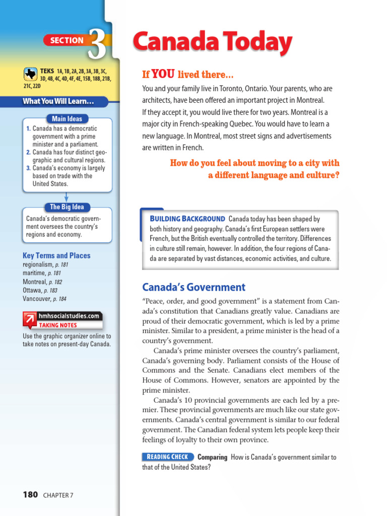 Chapter 7 Section 3 Reading | PDF | Provinces And Territories Of Canada ...