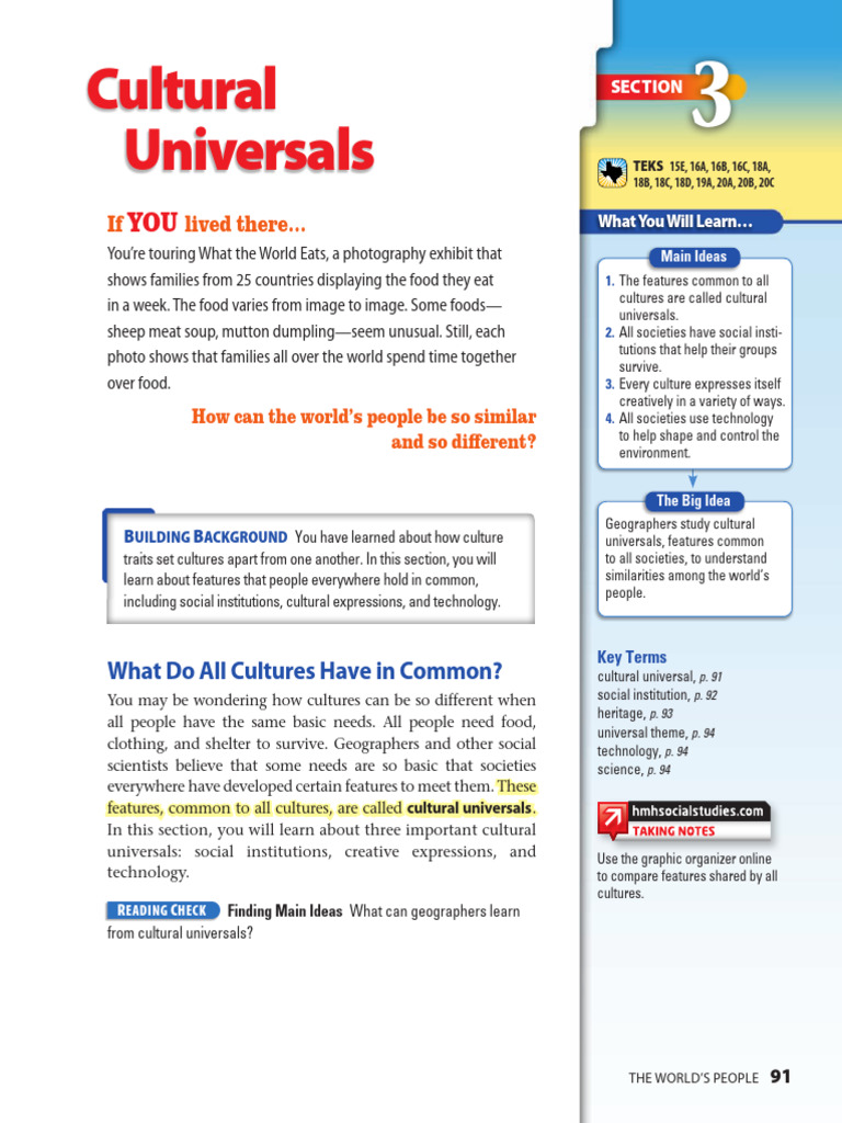 Cultural Universals Explained | PDF | Science | Institution