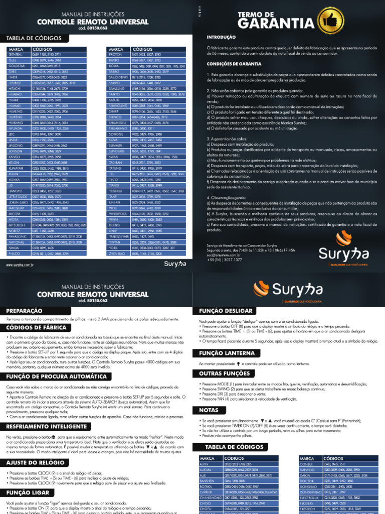 063 Manual Controle Universal Rev01 | PDF