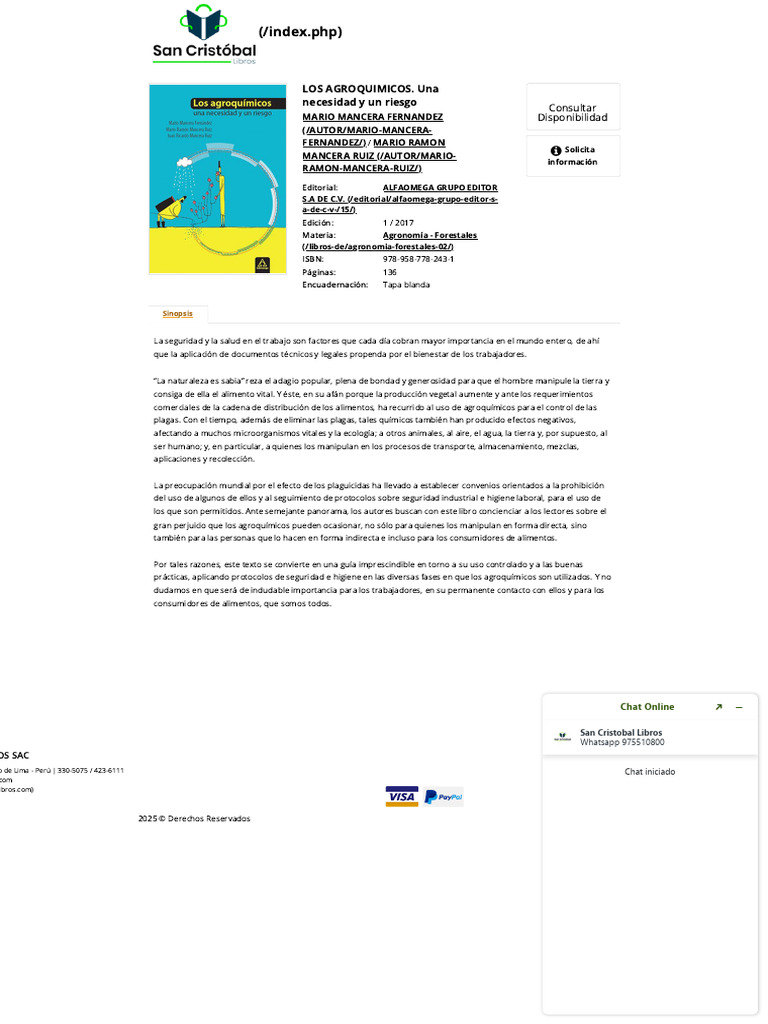 LOS AGROQUIMICOS - San Cristobal Libros SAC. Derechos Reservados | PDF | Pesticida | Alimentos