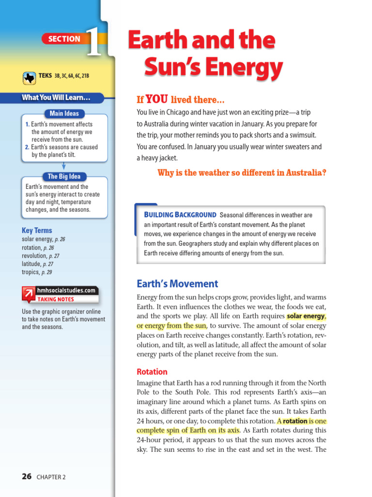 Earth's Seasons and Solar Energy | PDF | Earth | Equator