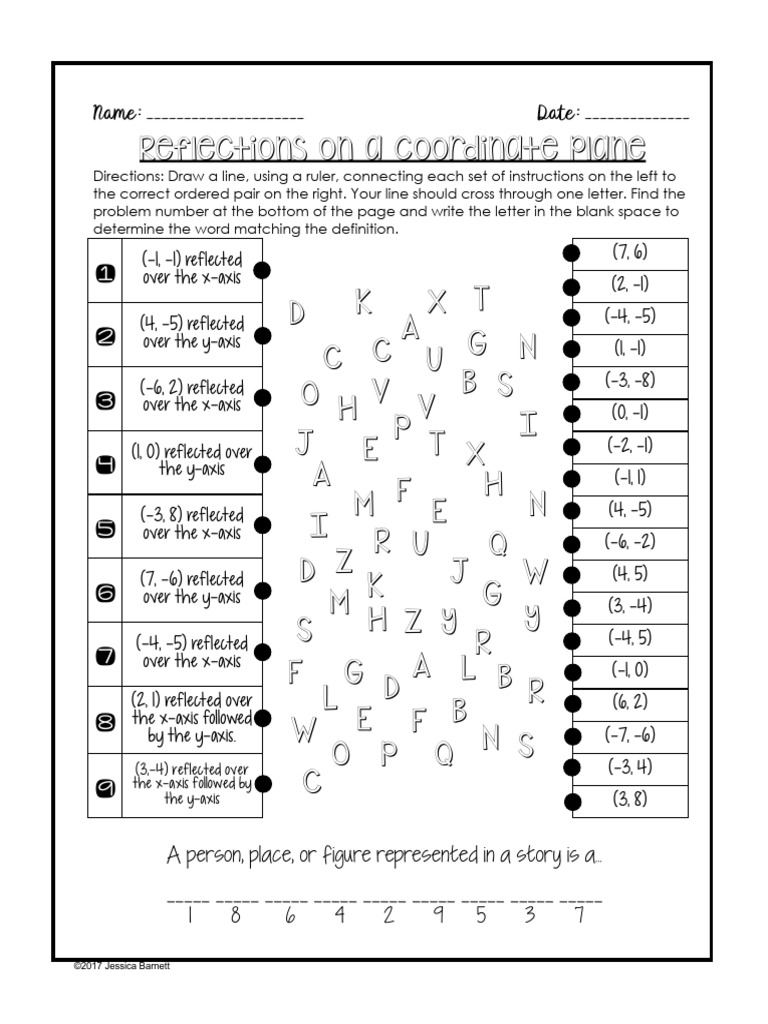 2 - Reflections On A Coordinate Plane Activity Cross Out Worksheet ...