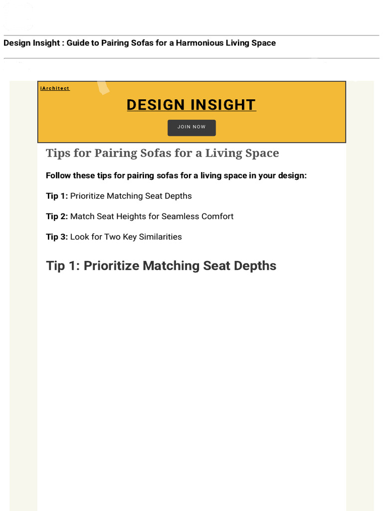 Sofa Pairing Tips for Cozy Living Rooms | PDF | Chair | Furniture