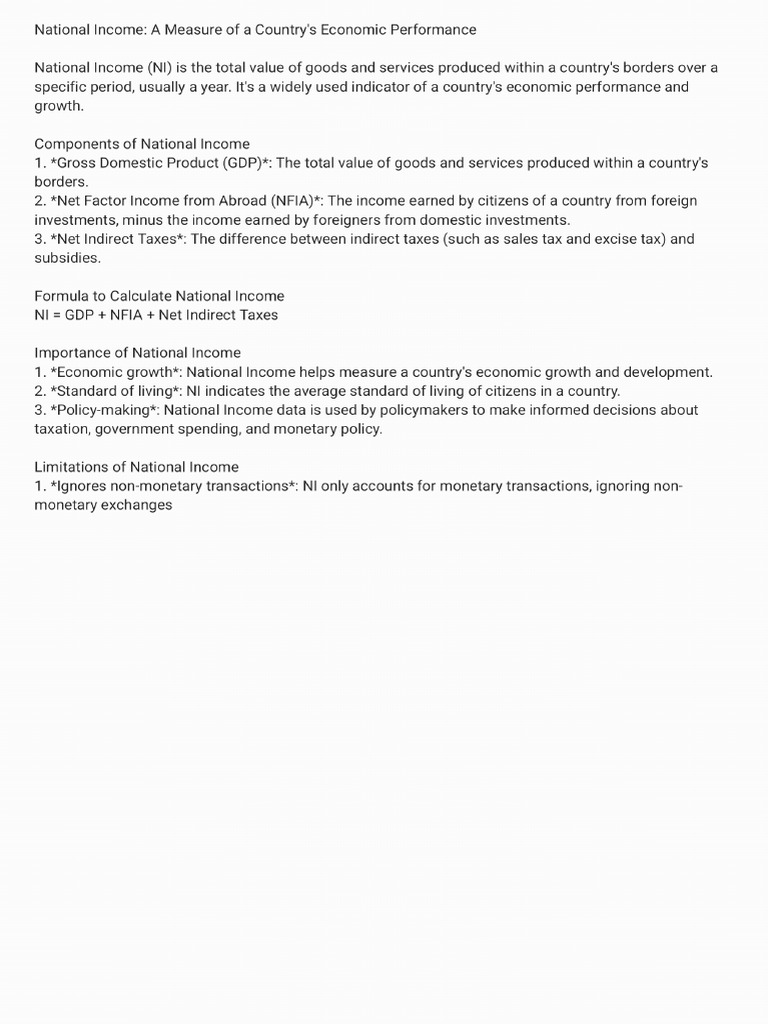 NATIONAL INCOME | PDF