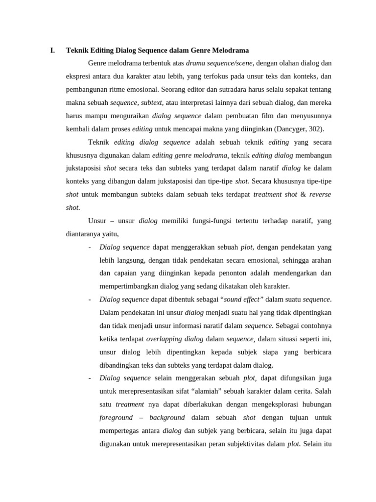 Catetan Editing Dialog Sequence | PDF