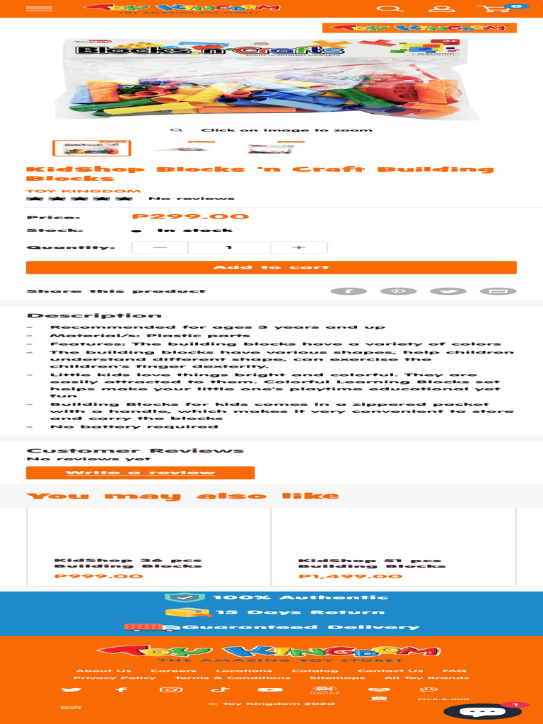 KidShop Blocks 'N Craft Building Blocks Toy Kin | PDF