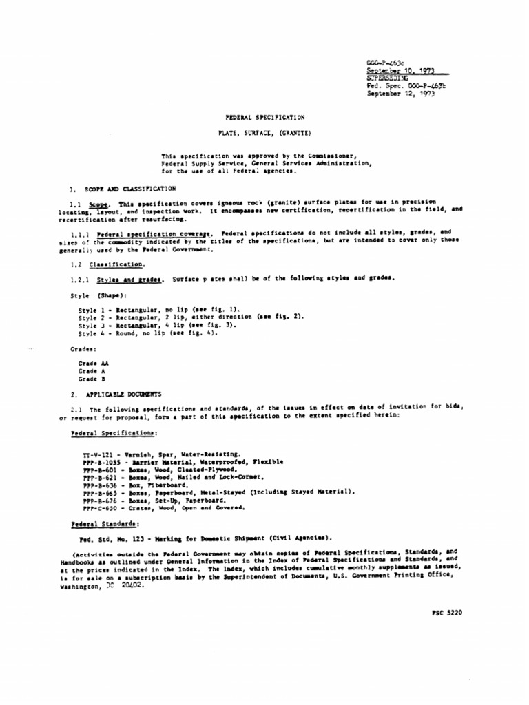 Federal Spec GGG P 463 | PDF