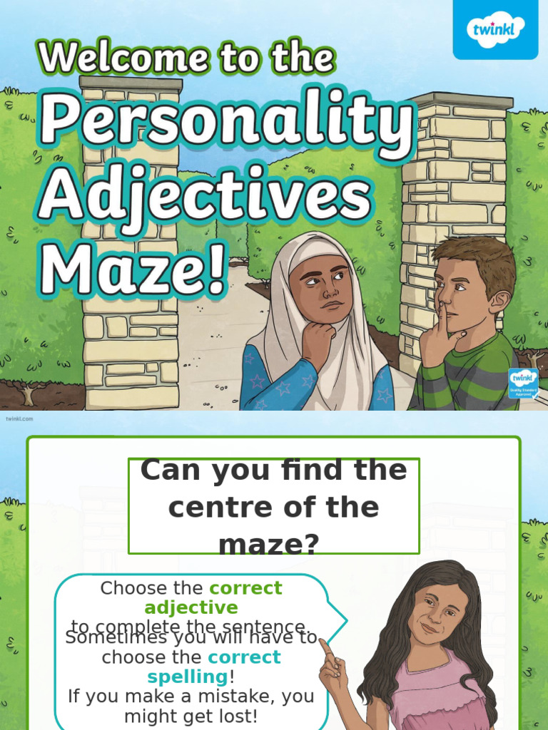 T 1728283604 Esl Personality Adjectives Maze Kids b1 - Ver - 2 | PDF