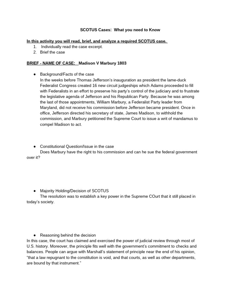 Copy of SCOTUS Cases_ What you need to Know-4 | PDF | Supreme Court Of ...