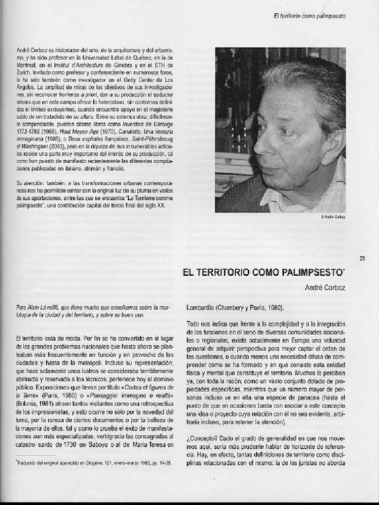 02 Andre Corboz El Territorio Como Palimpsesto Completo | PDF