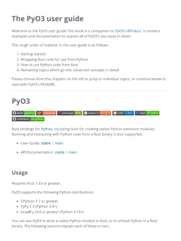 The PyO3 User Guide | PDF