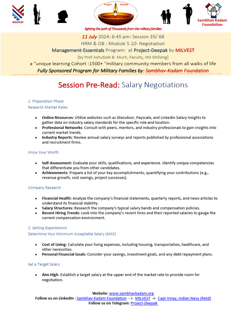 Pre-Read Session 35 - Negotiations | PDF | Cost Of Living | Negotiation