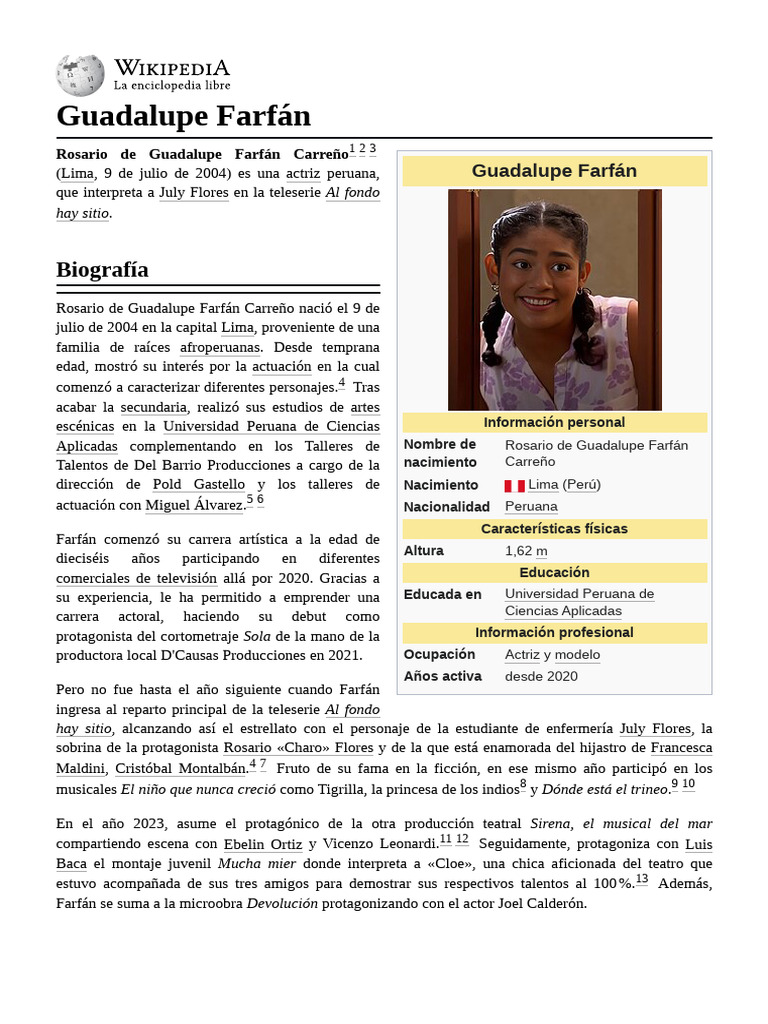 Guadalupe_Farfán | PDF | Perú | Entretenimiento