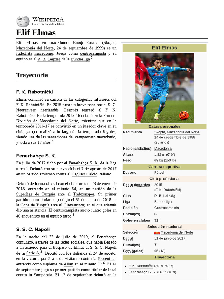 Elif Elmas | PDF | Asociación de Futbol | Asociación de clubes de fútbol