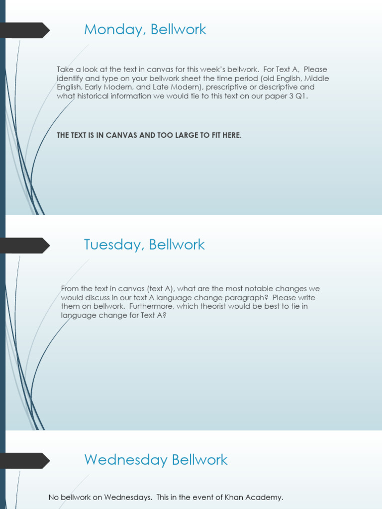 Weekly Bellwork Language Analysis | PDF