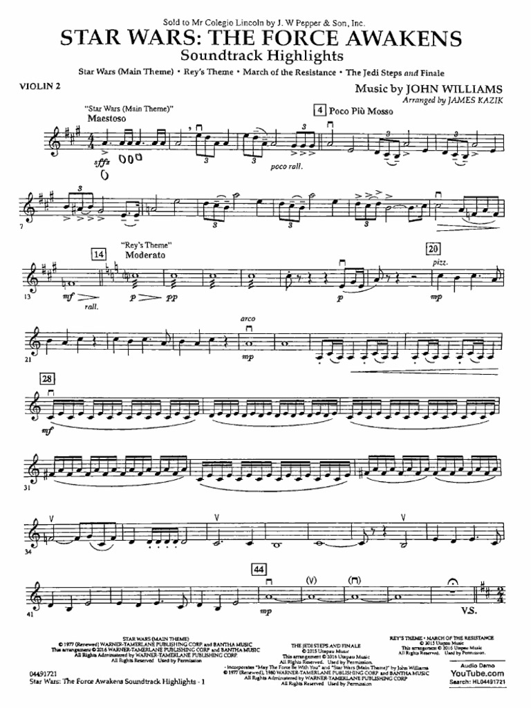 Star Wars TFA (Violin 2) | PDF