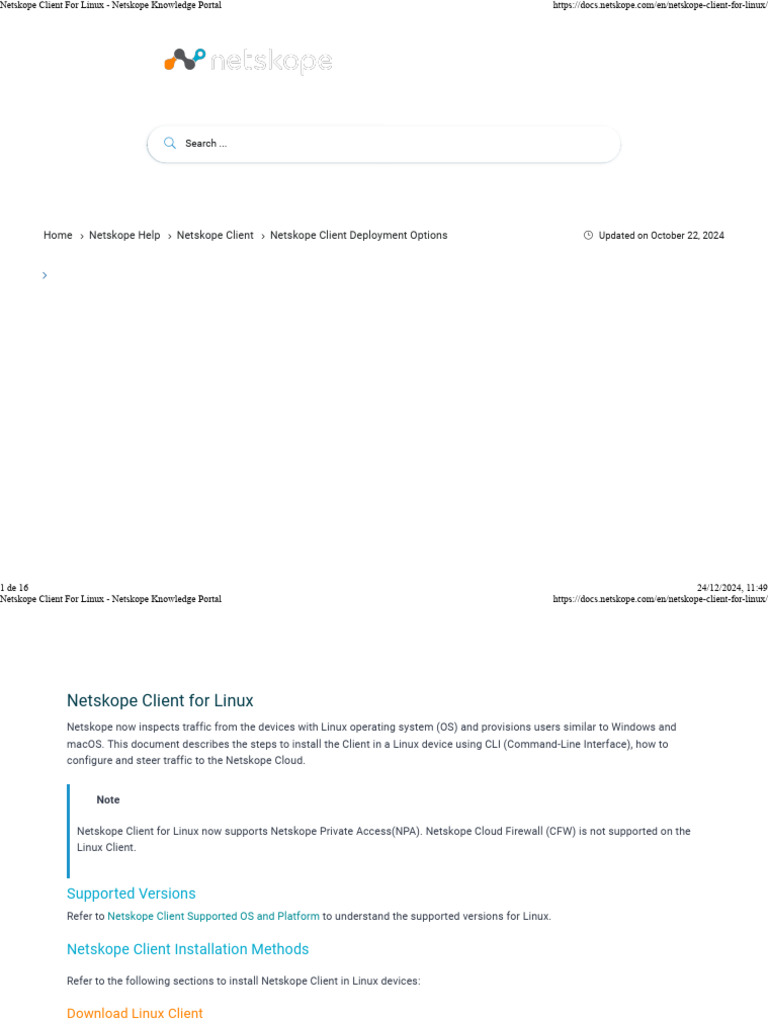 Netskope Client For Linux - Netskope Knowledge Portal | PDF | Command Line Interface | Linux