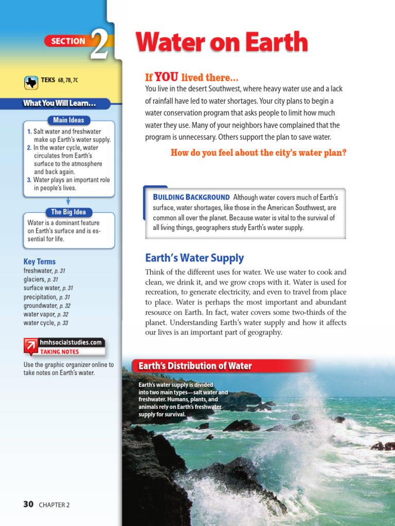 Earth's Water: Distribution and Cycle | PDF | Water | Water Cycle