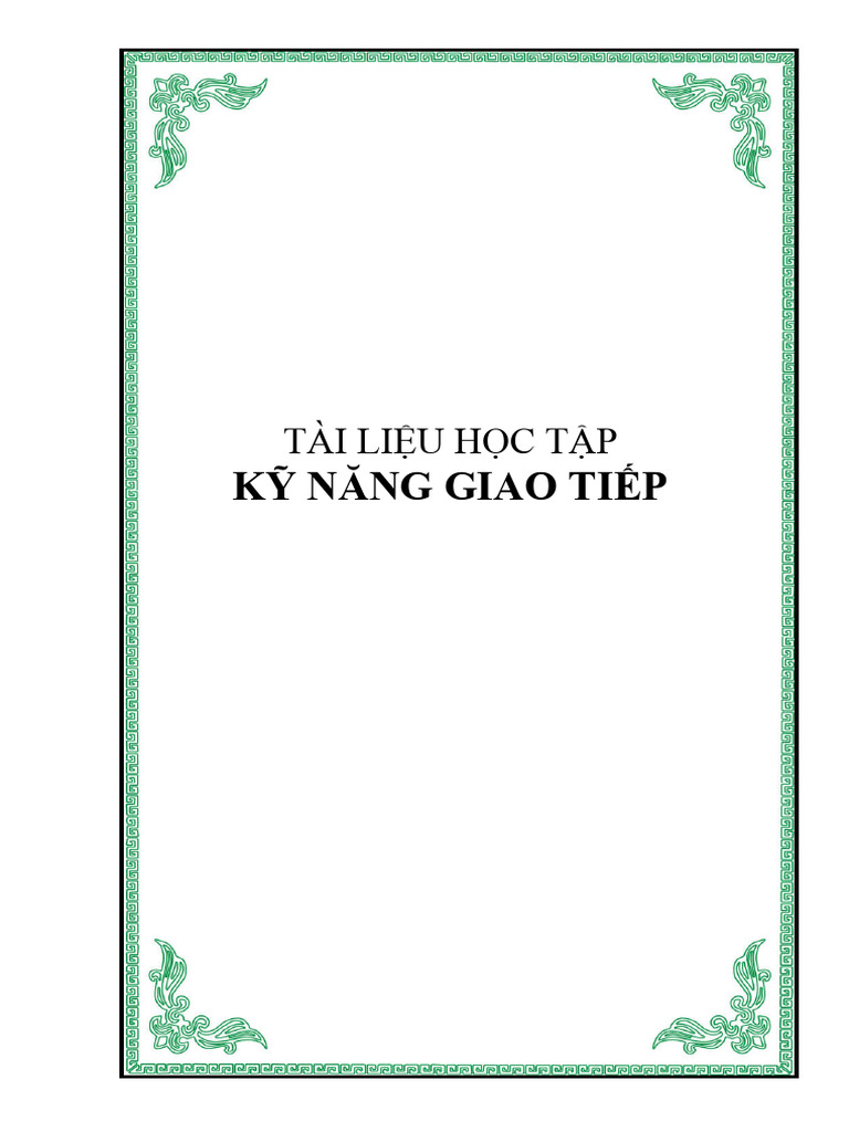 3. Tai Lieu Hoc Tap Mon Ky Nang Giao Tiep - STU | PDF