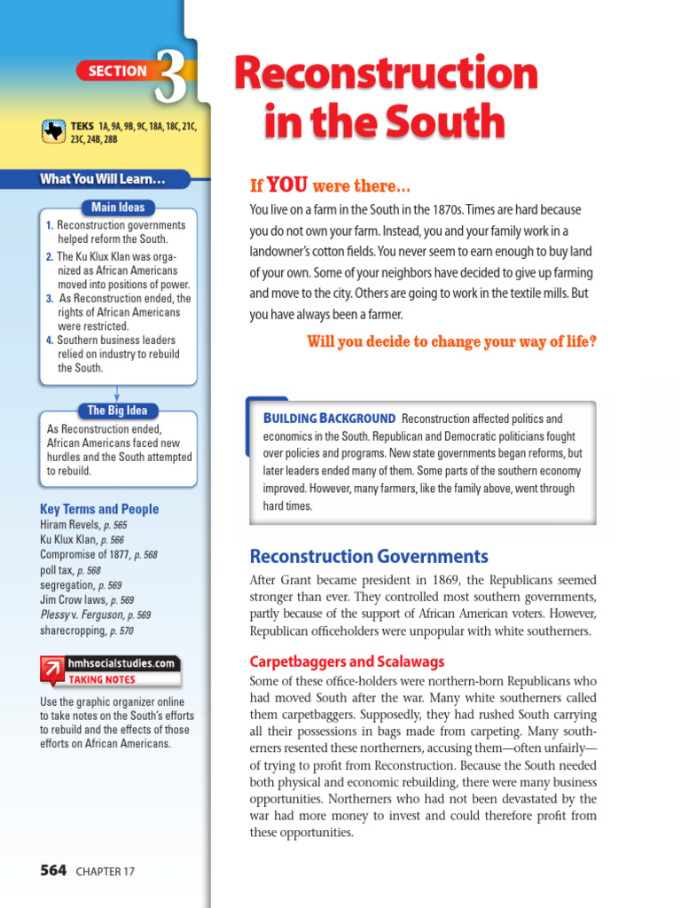 Chapter 17 Section 3 Reading | PDF | Plessy V. Ferguson | Litigation